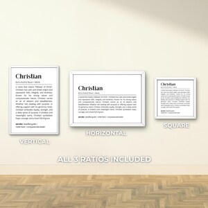 Christian Name Definition Wall Art Personalized Name Meaning Poster ...