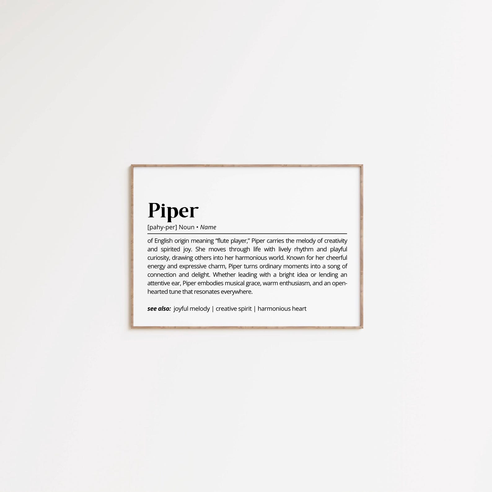 Piper Name Meaning Print | Personalized Gift | Nursery Wall Art ...
