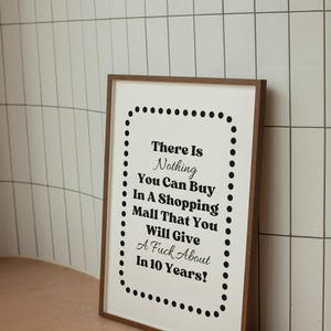 Minimalist Shopping Mall Quote Wall Art Motivational Home Decor Bold ...