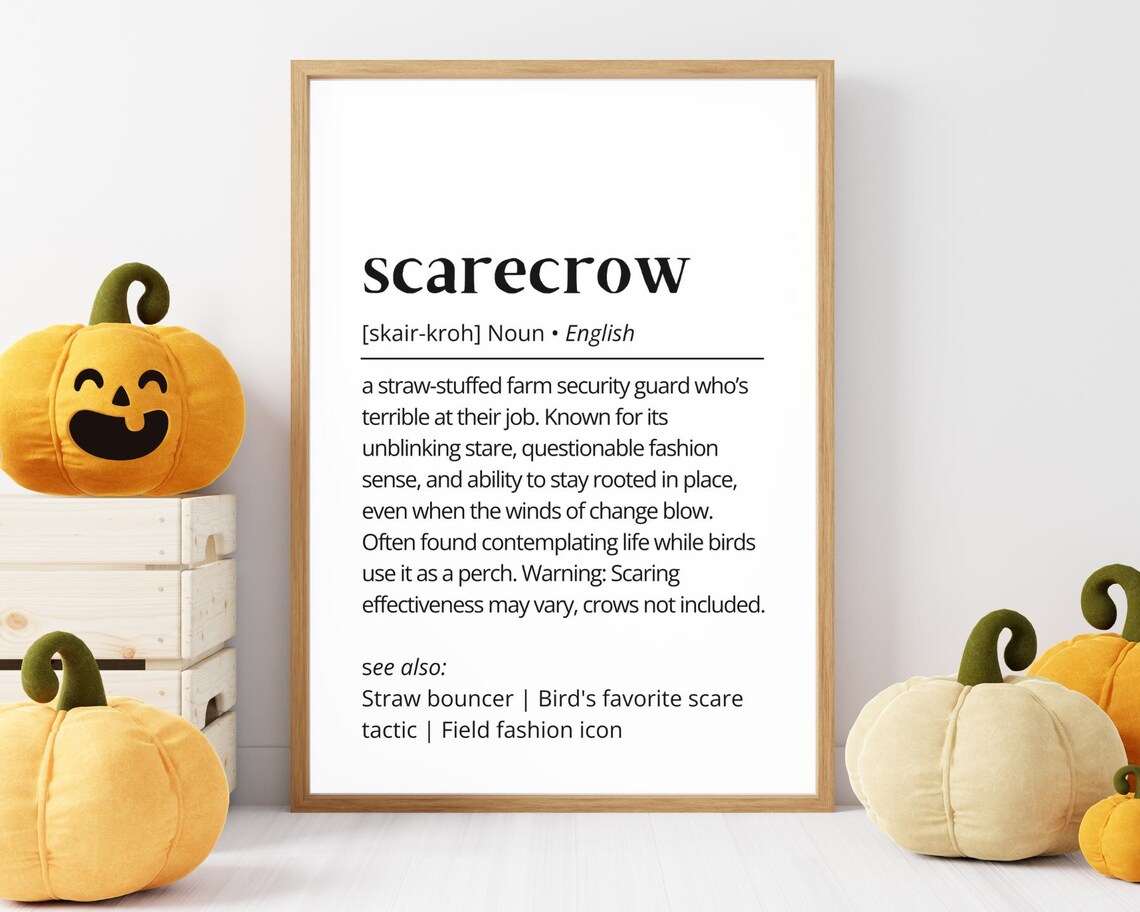 Funny Scarecrow Definition Print: Halloween Fall Decor (digital ...