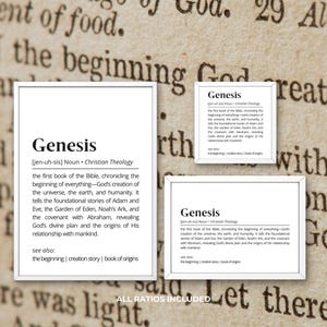 Genesis Definition Print: Christian Bible Theology Wall Art (digital ...