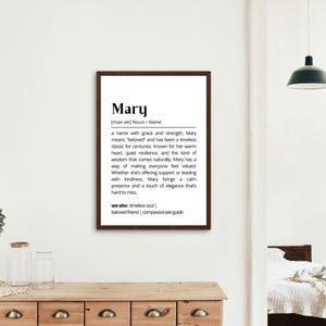 Personalized Mary Name Definition Print: Inspirational Wall Art ...