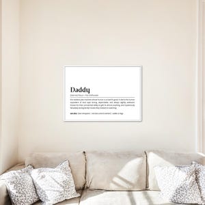 Daddy Definition Wall Art Warm Funny Printable Poster Gift for Dad ...
