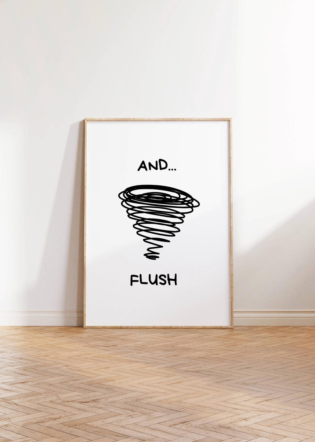 And Flush Poster Bathroom Wall Art Funny Bathroom Art Bathroom Prints ...