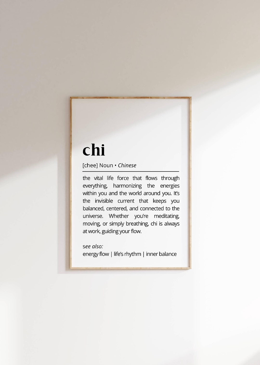 Chi Definition Wall Art Life Force Minimalist Chinese Energy Print Zen ...
