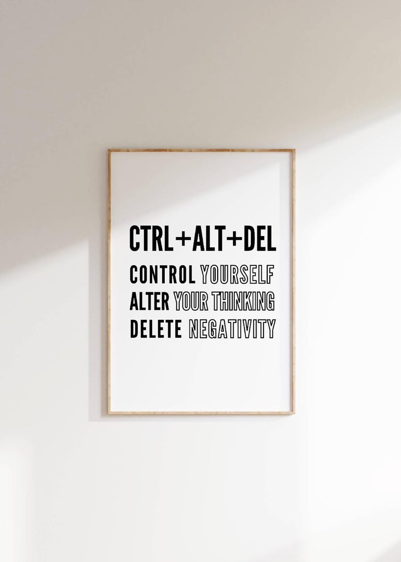 CTRL ALT DEL Quote Print: Motivational Office Decor (digital Download ...