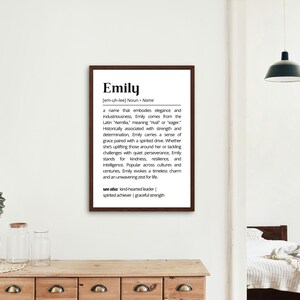 Emily Name Meaning Print | Personalized Gift | Nursery Wall Art ...