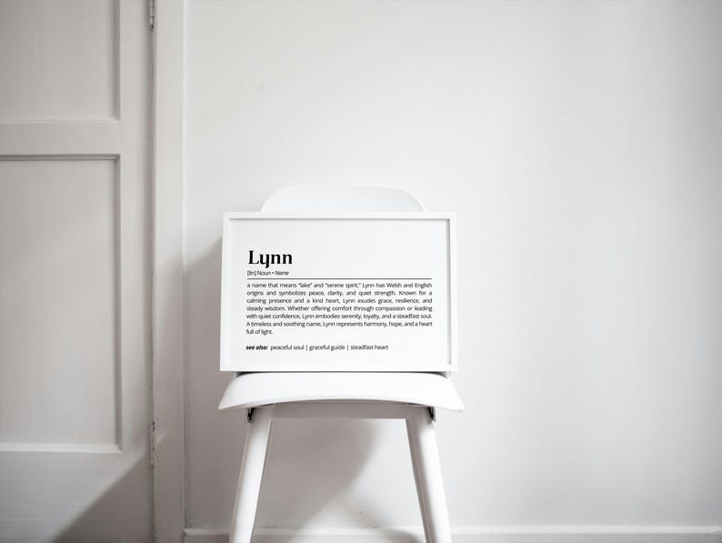 Lynn Name Meaning Print | Personalized Gift | Nursery Wall Art ...