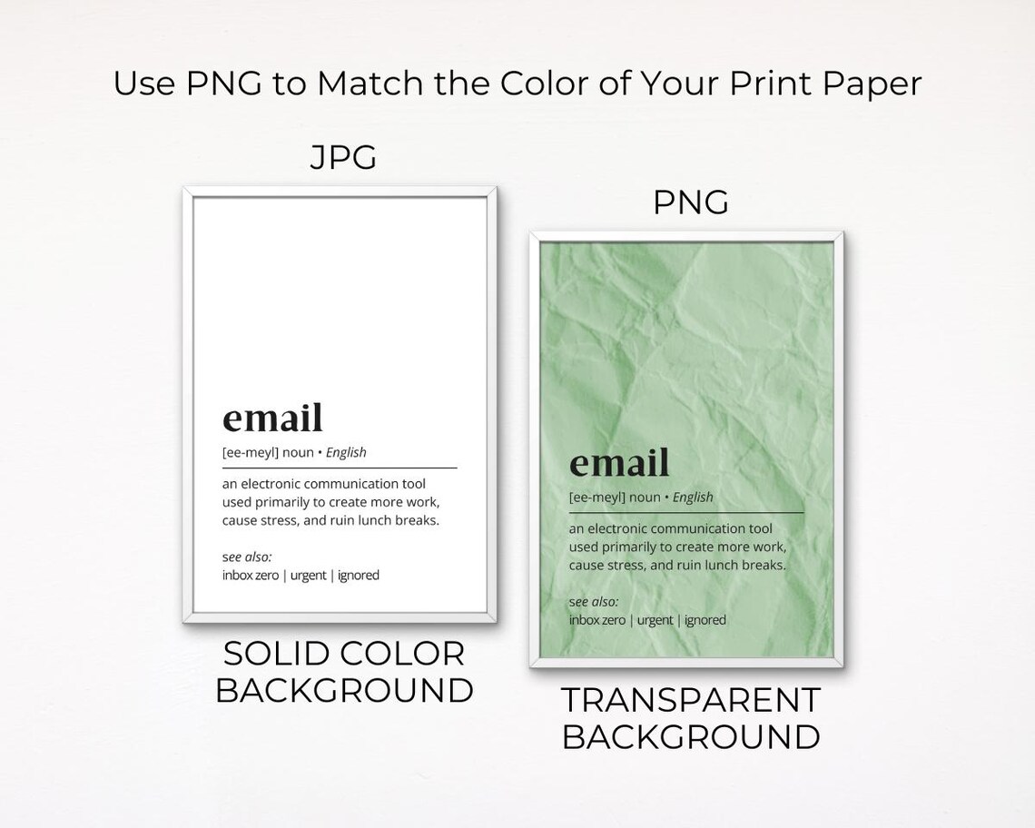 Funny Email Definition Print Office Humor Wall Art Inbox Zero Stress ...