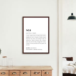 Sea Definition Print: Coastal Ocean Quote Art (digital Download) - Etsy
