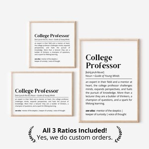 College Professor Definition Wall Art Printable Teacher Appreciation ...