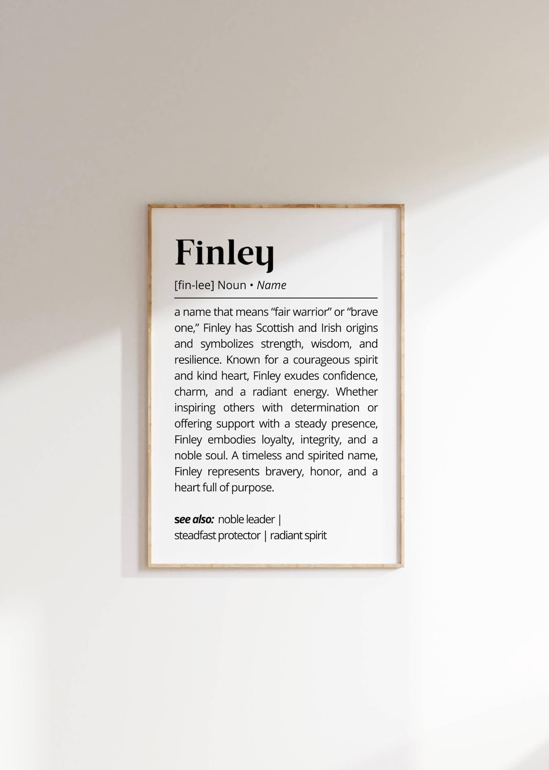 Finley Name Meaning Print: Minimalist Typography, Nursery Decor ...