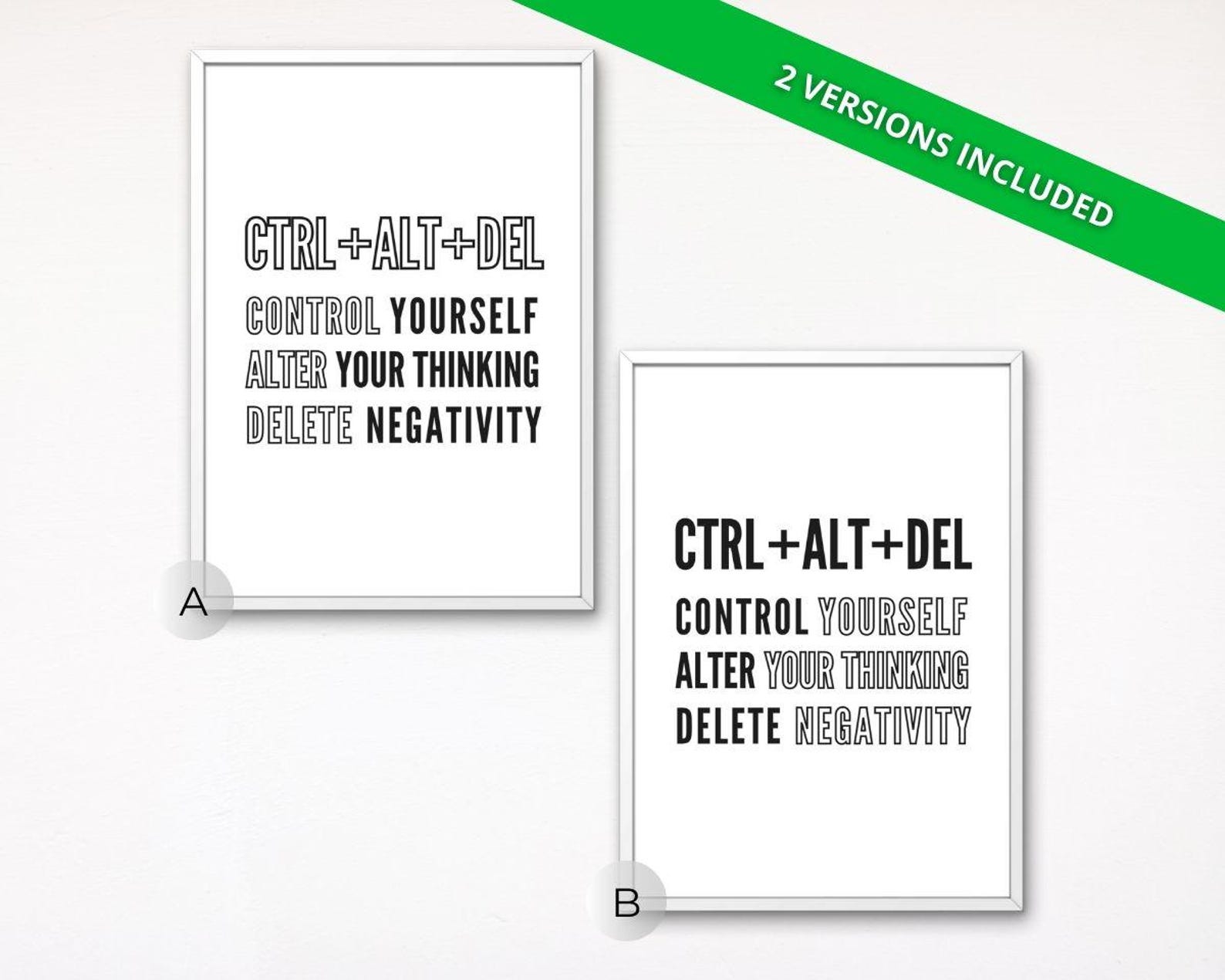 CTRL ALT DEL Quote Print: Motivational Office Decor (digital Download ...