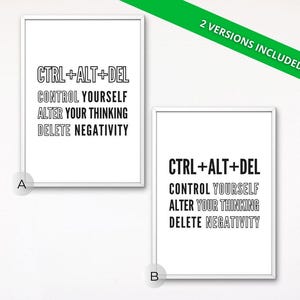 CTRL ALT DEL Quote Print: Motivational Office Decor (digital Download ...
