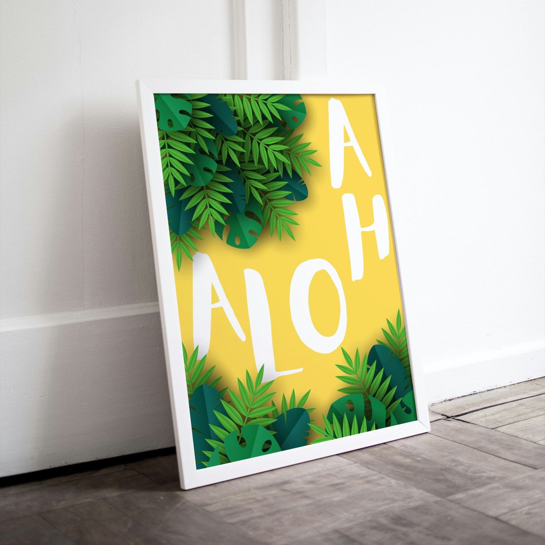 Aloha Poster, Hawaiian Wall Art, Aloha Beach, Typography as Art, Aloha ...