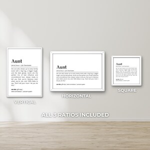 Aunt Definition Wall Art Warm & Funny Poster Printable Personalized ...