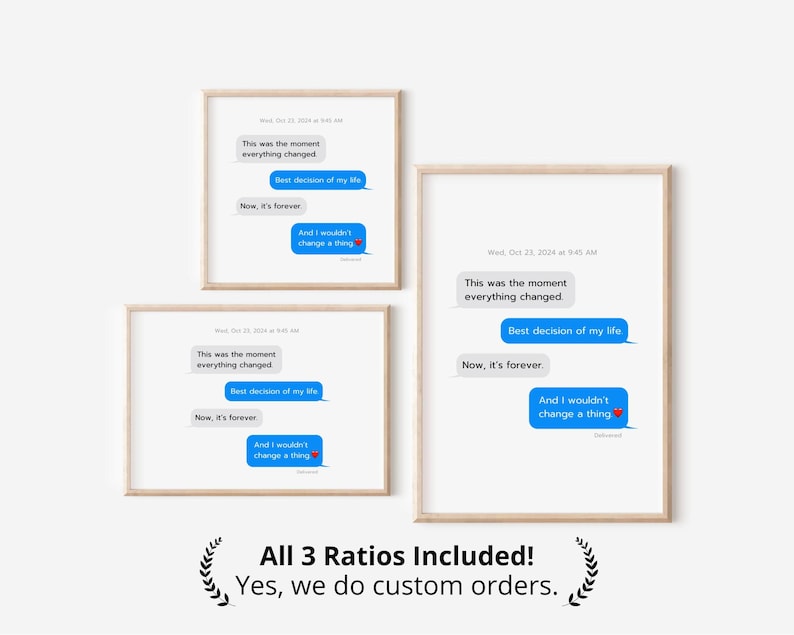 Custom Imessage Text Art Print: Personalized Chat Poster (digital ...