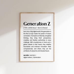 Generation Z Definition Print Zoomers Wall Art Inspiration Typography ...