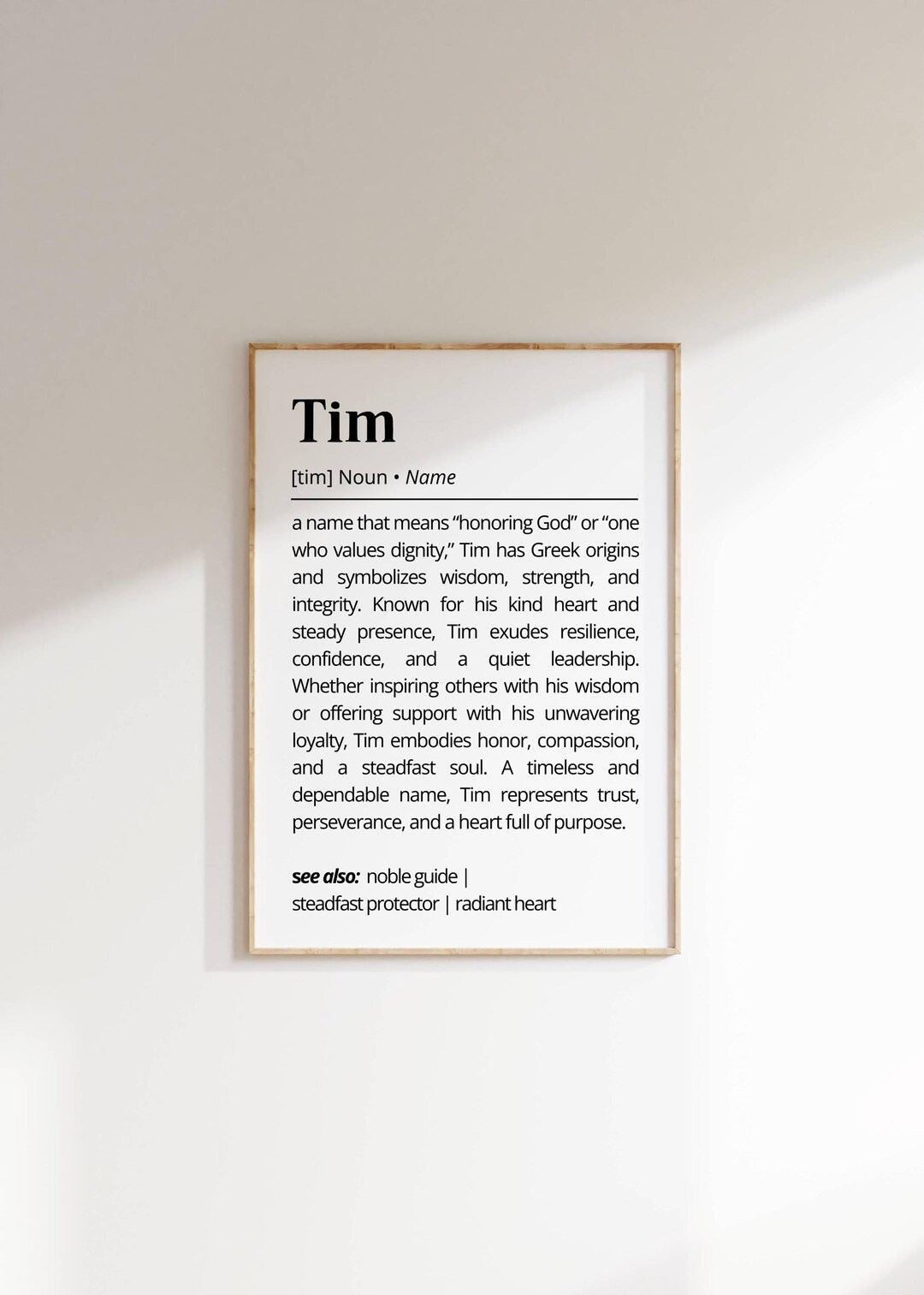 Tim Name Meaning Print | Personalized Gift | Nursery Wall Art | Instant ...