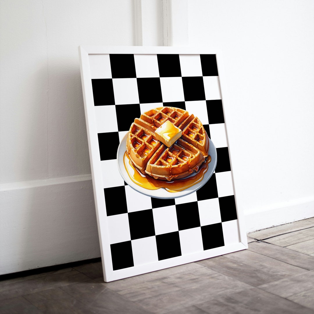 Waffle Poster, Kitchen Wall Artwork, Wall Art Trendy, Food Prints ...