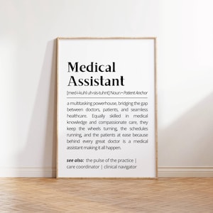 Medical Assistant Definition Print: Healthcare Office Decor (digital ...