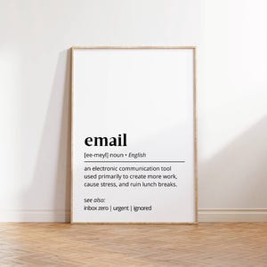 Funny Email Definition Print: Office Humor Wall Art (digital Download ...