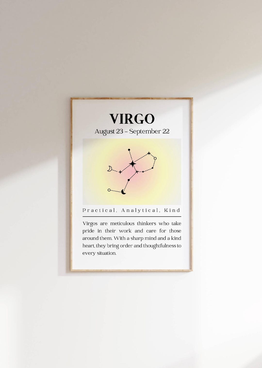 Virgo Constellation Print: Zodiac Astrology Wall Art (digital Download ...