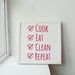 Cook Eat Clean Repeat Print Funny Kitchen Wall Art Daily Routine Decor ...