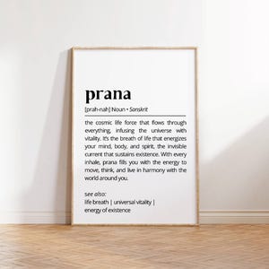 Prana Definition Wall Art Life Force Sanskrit Cosmic Vitality ...