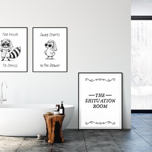 Shituation Room Quote Wall Art Funny Bathroom Sign Farmhouse Toilet Art ...