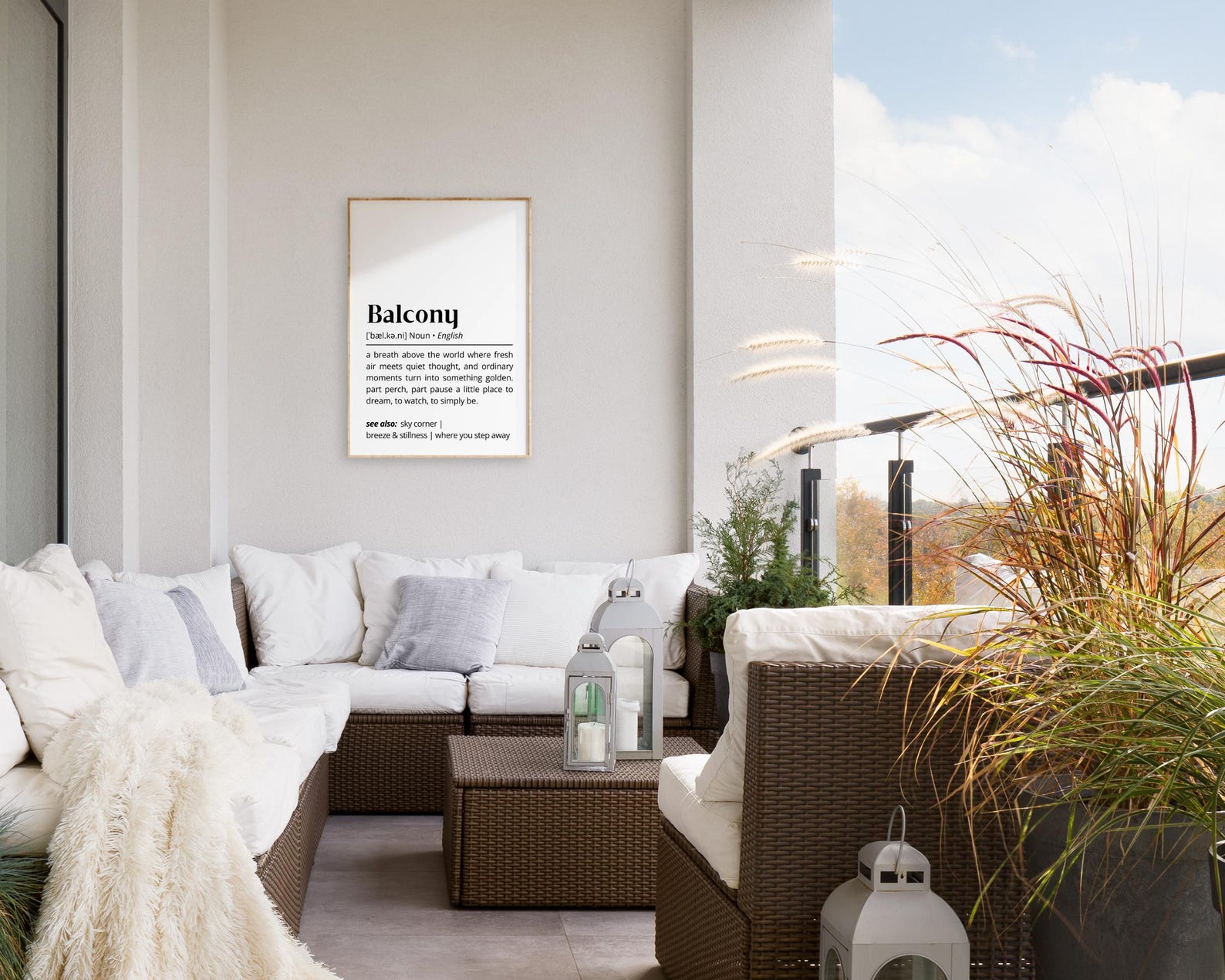 Balcony Definition Print: Minimalist Outdoor Quote Art (digital ...