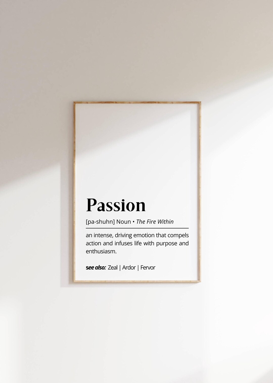 Passion Definition Wall Art Gift for Her Motivation Quote Inspo ...