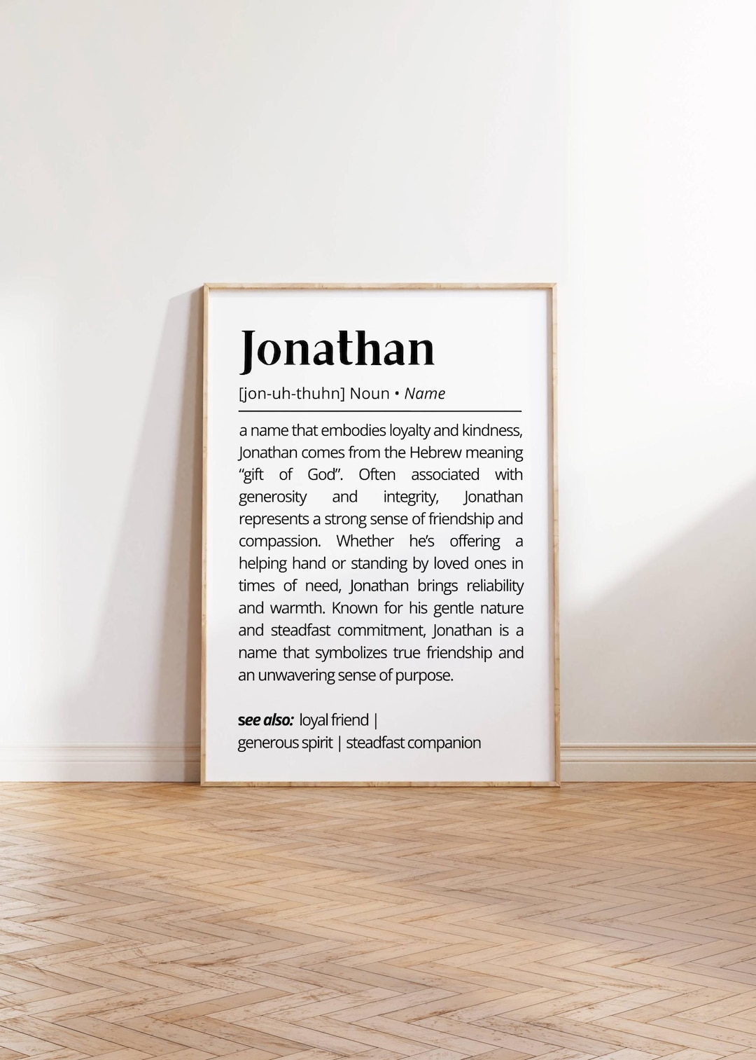 Jonathan Name Meaning Print | Personalized Gift | Nursery Wall Art ...