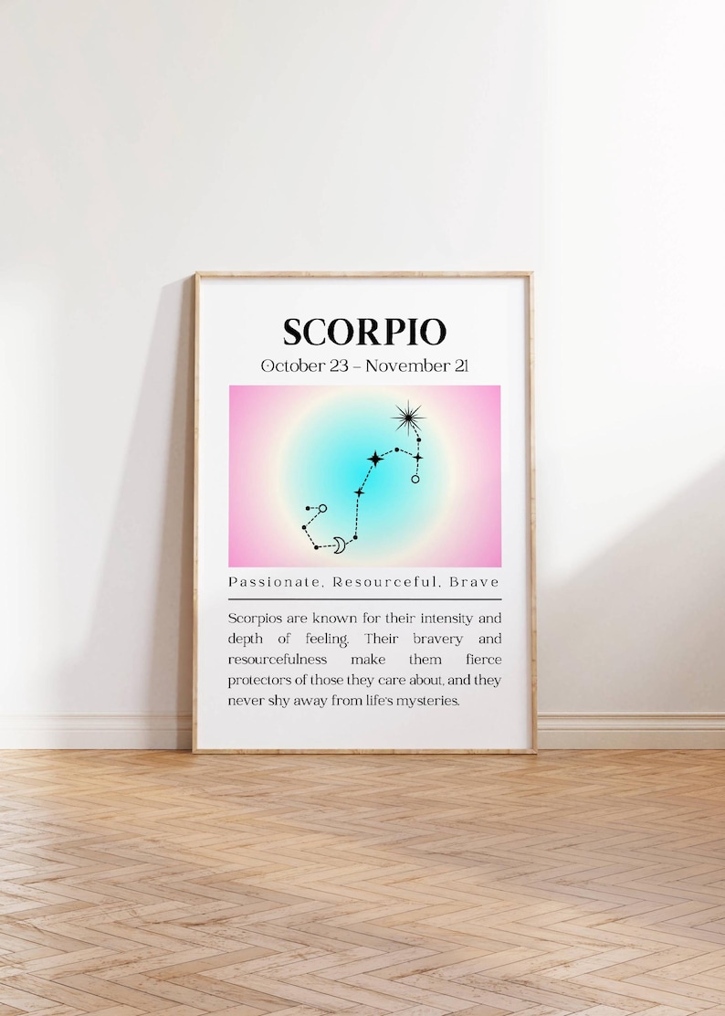 Scorpio Constellation Art Print: Zodiac Astrology Home Decor (digital ...