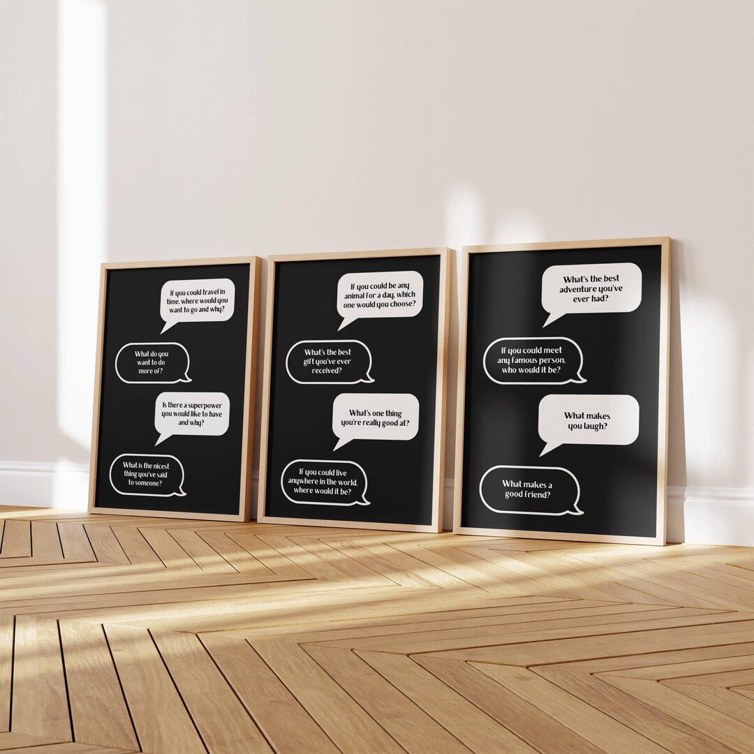 Conversation Starter Wall Art Set of 3 Office Lobby Decor Waiting Room ...