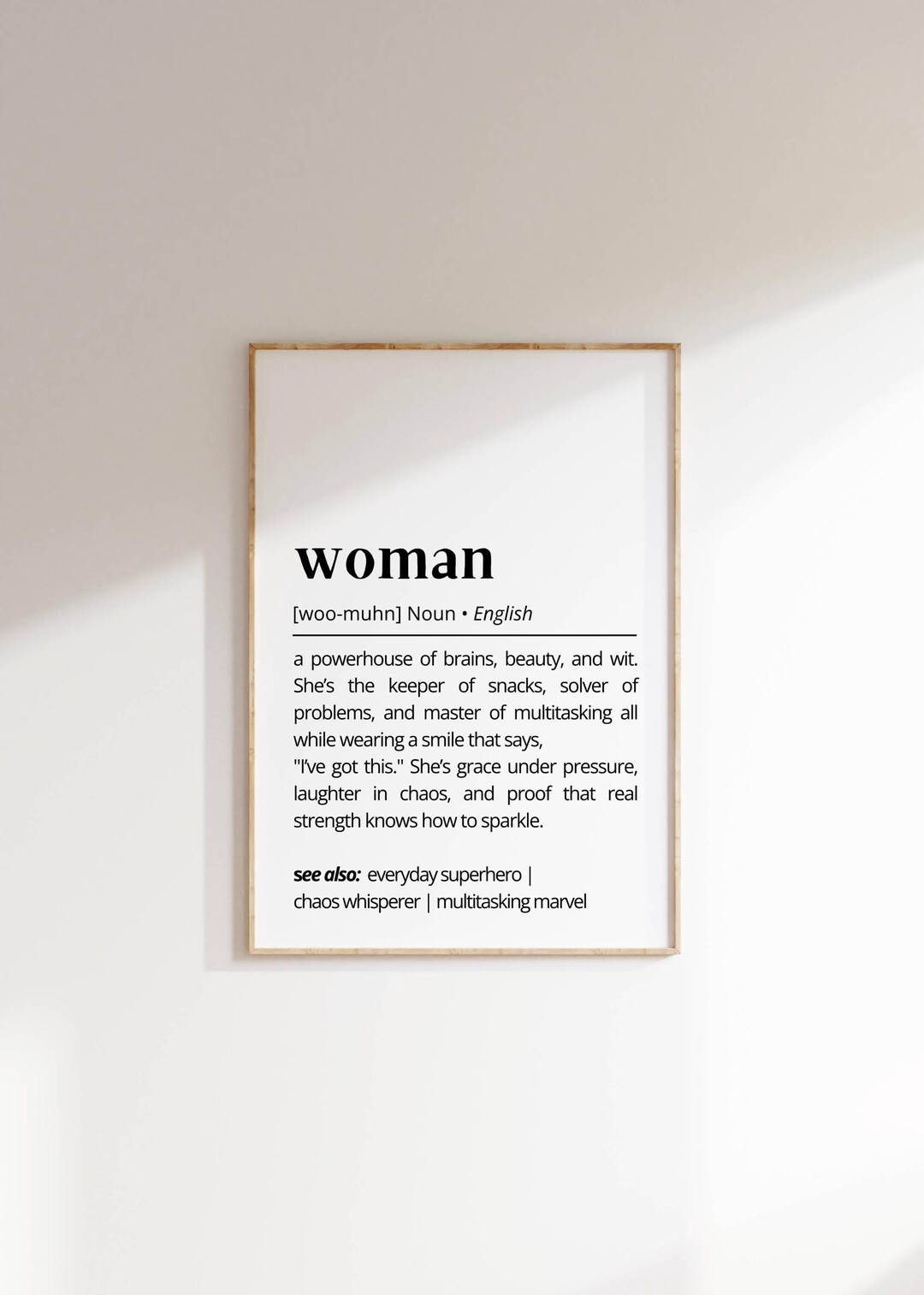 Woman Definition Art Print: Humorous Feminist Wall Decor (digital ...