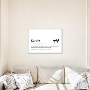 Karate Definition Printable Wall Art Martial Arts Decor for Dojo ...