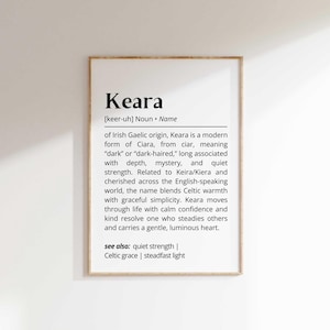 Keara Name Meaning Wall Art: Personalized Printable Typography Name ...