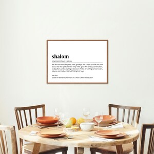 Shalom Hebrew Definition Wall Art Peaceful Home Decor Calm Balance ...