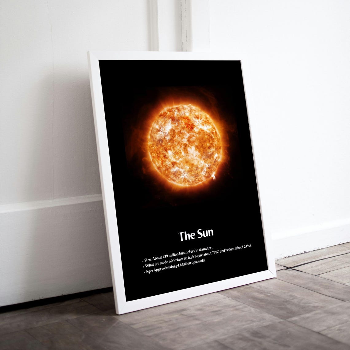 Sun Facts Poster: Astronomy Art Print, Space Home Decor (digital ...