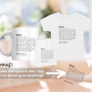 Diana Name Definition Wall Art Personalized Name Meaning Minimalist ...