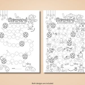 Printable Set of 2 Reward and Coloring Chart for Kids Fun Gift Reward ...