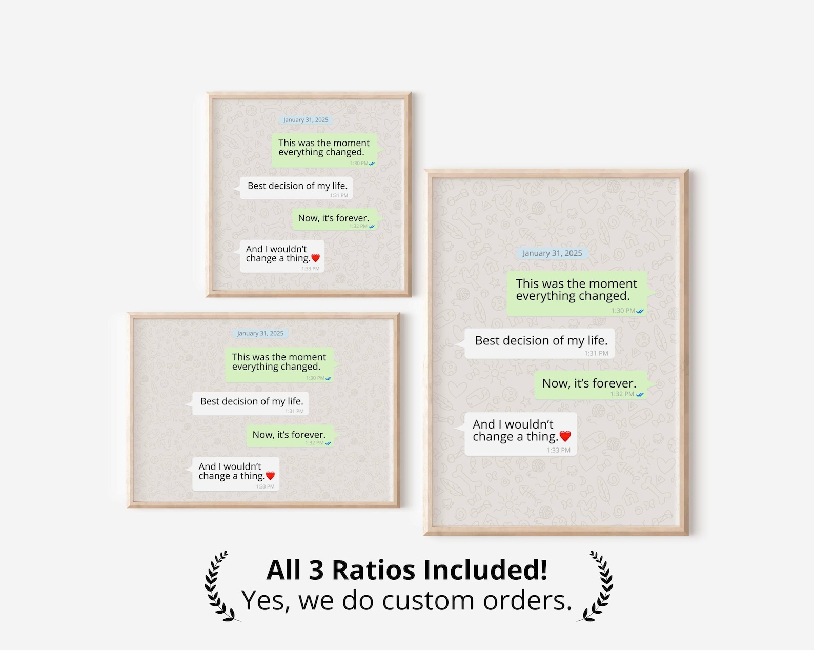 Custom Whatsapp Chat Poster: Personalized Text Art Gift (digital ...