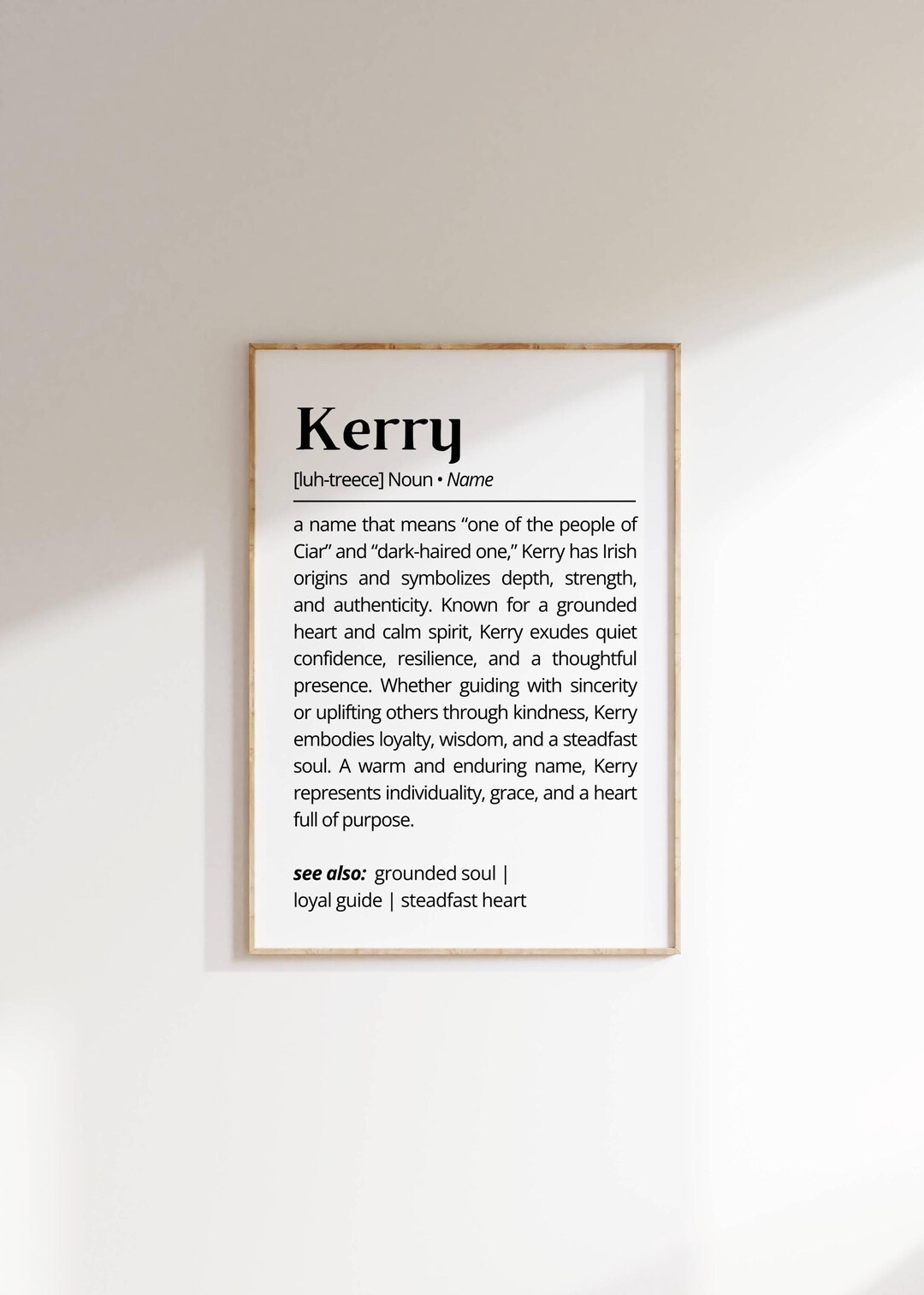 Kerry Name Meaning Print | Personalized Gift | Nursery Wall Art ...
