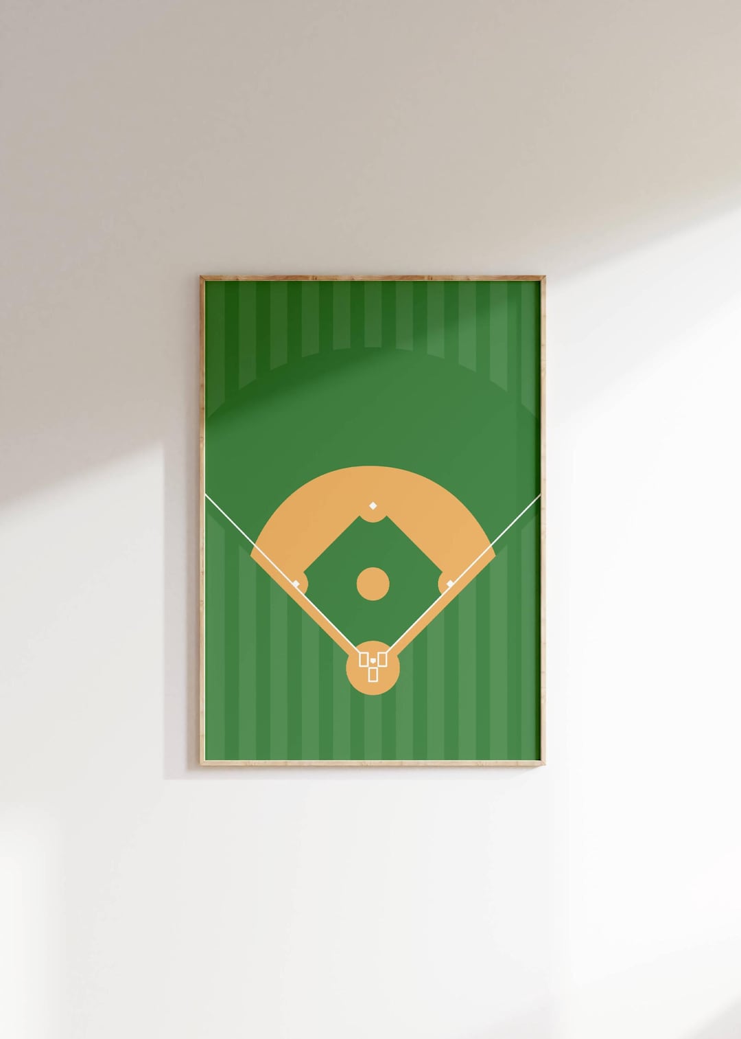 Minimalist Baseball Field Art Print: Modern Sports Decor (digital ...