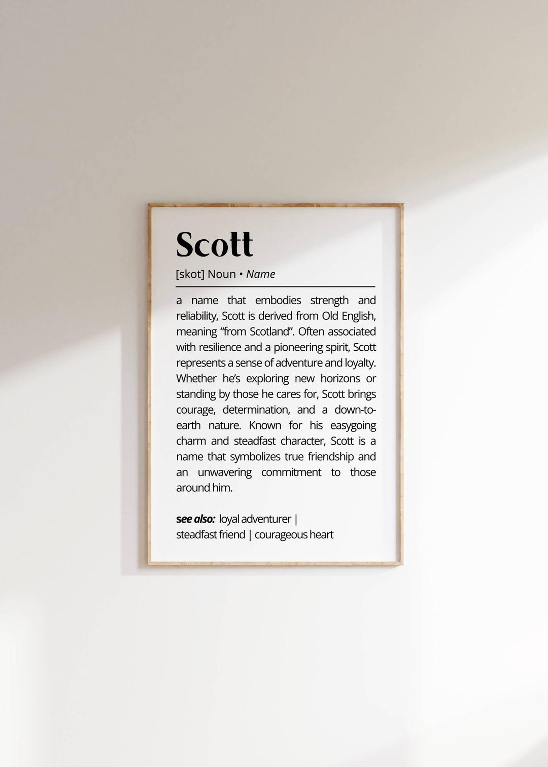 Scott Name Meaning Print | Personalized Gift | Nursery Wall Art ...