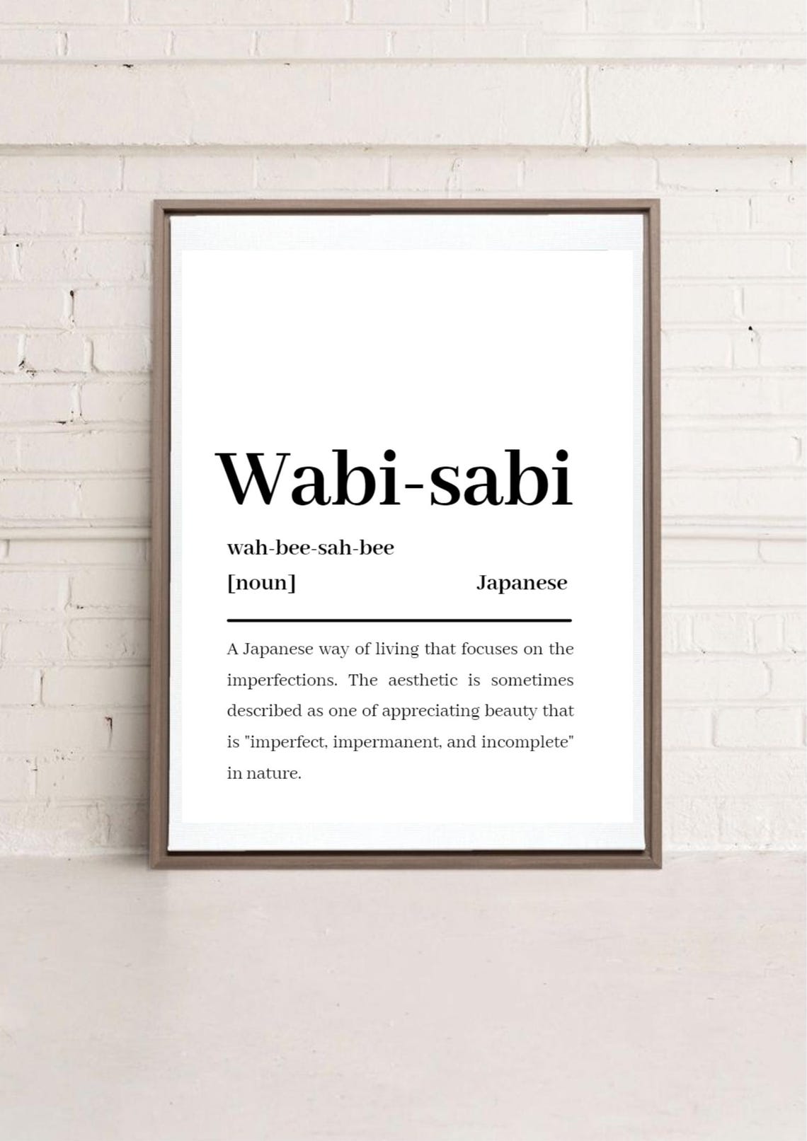 Wabi-sabi Definition Japanese Word Art Poster, Home Decor Art Print ...