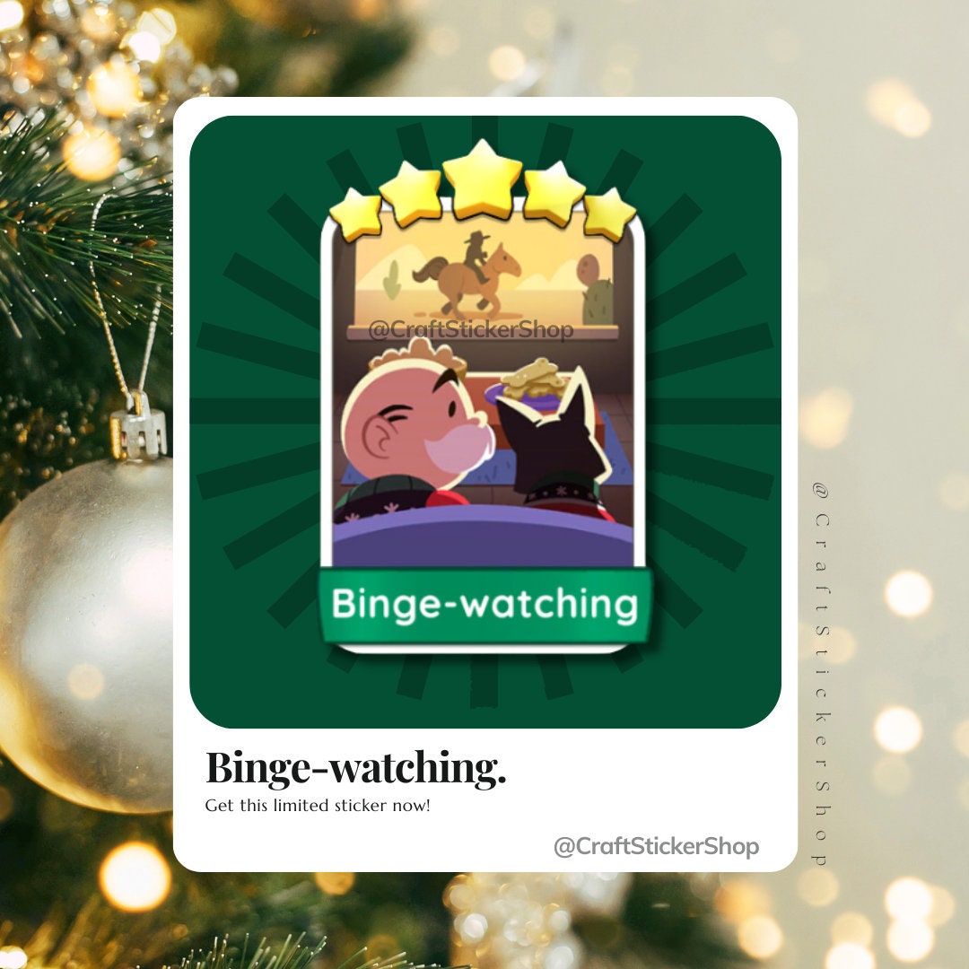 Monopoly Sticker Binge-watching 5 Star Sticker Set 9 - Etsy