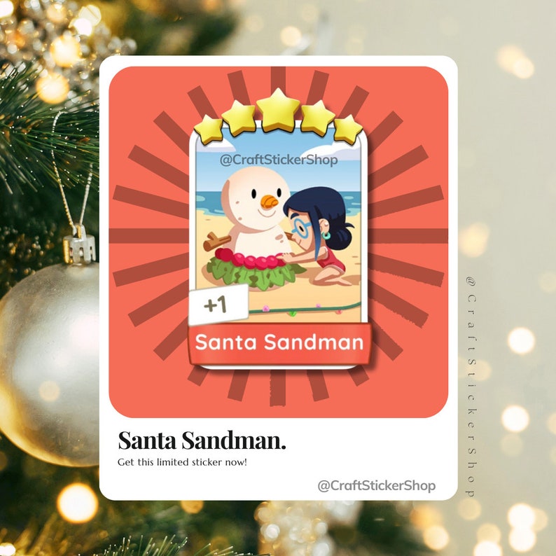 Monopoly Sticker Santa Sandman 5 Star Sticker Set 10 - Etsy Australia