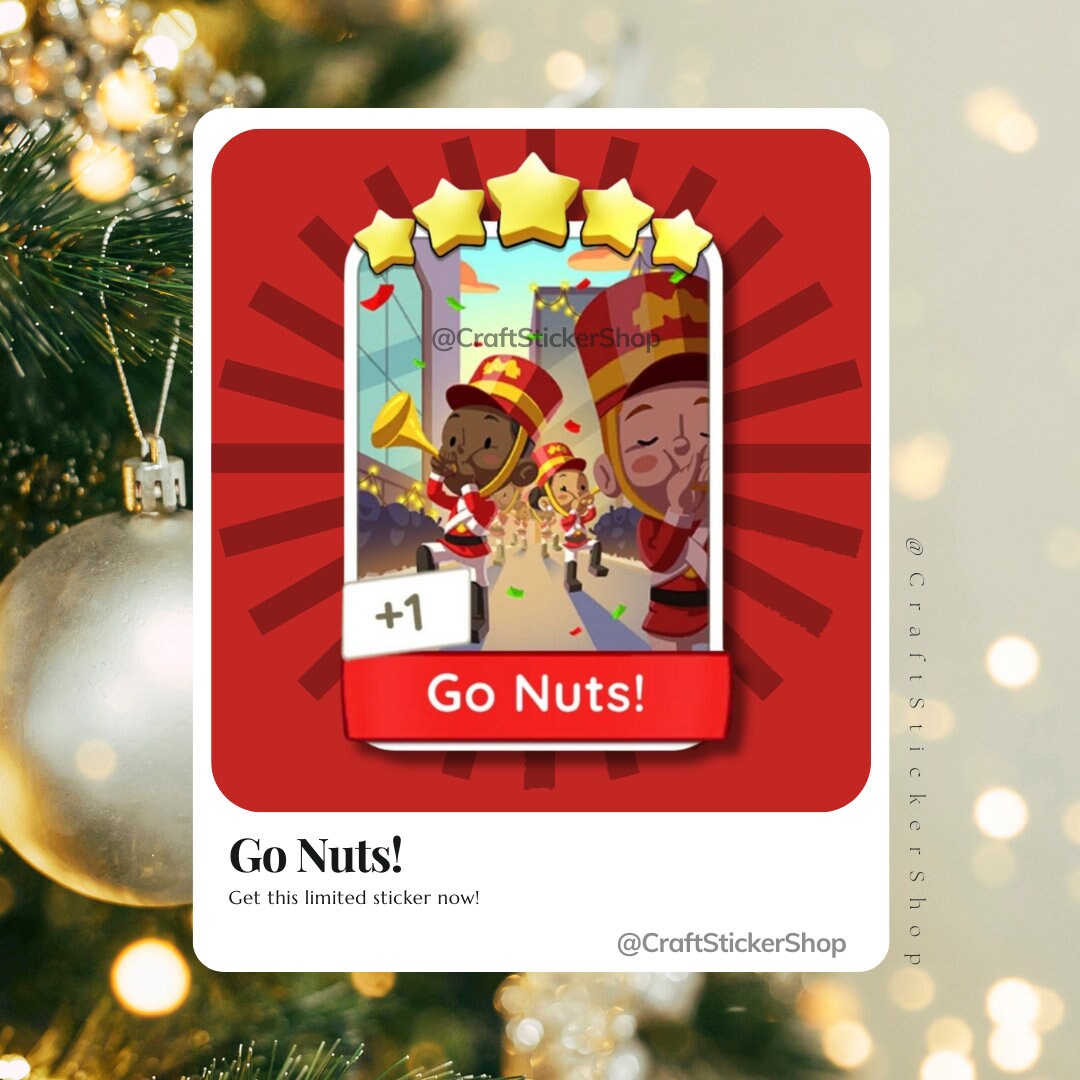 Monopoly Sticker Go Nuts 5 Star Sticker Set 10 - Etsy Australia